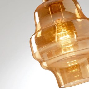 OnaDnes -20% Žlutá skleněná závěsná lampa Kave Home Covell 23 cm