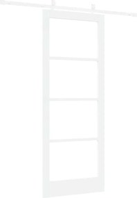 Posuvné dveře 83 x 211 cm Masivní borové dřevo a sklo Bílá 3332224