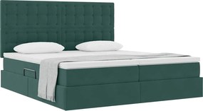Postel s úložným prostorem Tmavě zelená 200 x 200 cm samet 3372278