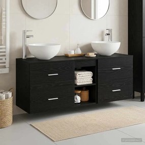Sada koupelnových skříněk 3 ks Černý dub 49,5 x 35 x 63 cm 3405788