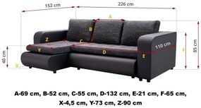 Casarredo - Komfort nábytek Rohová sedací souprava PETRONELI rozkládací s úložným prostorem, Soft 66/Lawa 2