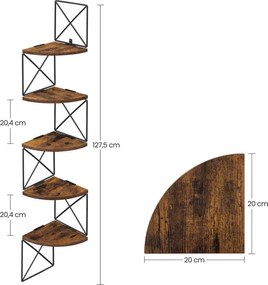 Polička, mdf, hnědá, ABP-E1051 OLW Barva: Hnědá