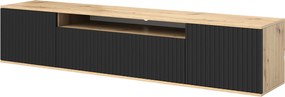 Eka Závěsný stolek pod televizi GANA 200 cm, Dub Artisan/Černá