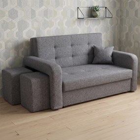 Pohovka VIVA II HOME + 2x taburet v ceně | 158 cm | LEVÁ | rozkládací + úložný prostor | VÝBĚR TKANIN