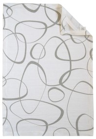 TULULUM Lněná utěrka bílá s autorským potiskem AVO, 44 x 66 cm