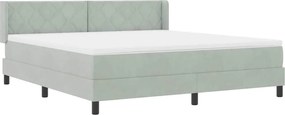 Postel s boxspringem s čelo Světle šedá 200 x 180 cm samet 3341534
