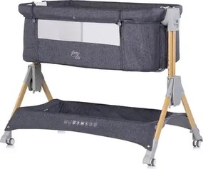CHIPOLINO Postýlka SleepNFold 2v1 Charcoal / Přístavná k posteli / 6 v