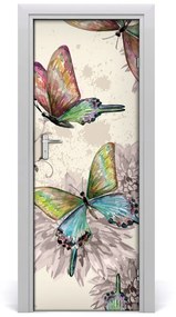 Samolepící fototapeta na dveře Barevní motýli 75x205 cm