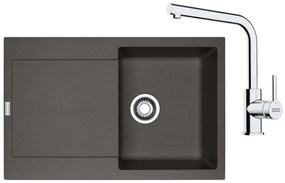 Franke - Kuchyňský set G259ŠB, fragranitový dřez MRG 611 a baterie FS 3230.031, šedá břidlice/chrom 114.0720.186