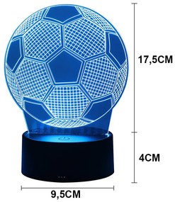 Verk Group 3d vedl fotbal noční světlo barvy + dálkové ovládání