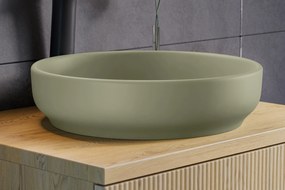 Comad Keramické umyvadlo na desku RIVER 1 OLIVE GREEN MATT UN 40, zelená