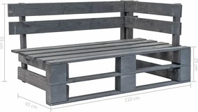 vidaXL Zahradní rohová lavice z palet dřevo [44698] Barva: Černá