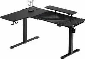 ULTRADESK WINGER černá / Herní elektrický nastavitelný stůl / 155 x 60
