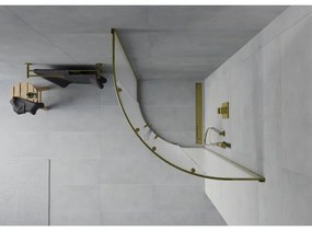 Mexen Rio půlkruhový sprchový kout 90 x 90 cm, Vzor jinovatky, Zlatá - 863-090-090-50-30