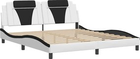 Rám postele Viana bez matrace bílý a černý 180 x 200 cm umělá kůže 3208116
