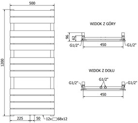 Mexen Ceres, elektrické topné těleso 1200 x 500 mm, 600 W, chromová, W111-1200-500-2600-01