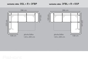 Rosso: Sedací souprava ve tvaru L