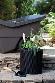 KETER - květináč Cylinder Planter M,  antracit