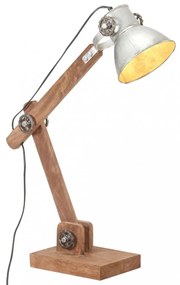 Stolní lampa kov / mangovníkové dřevo Dekorhome Stříbrná