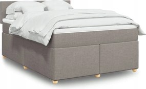 Box Spring Postel S Matrací Textil Taupe Hladký design 160 x 200 cm