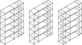 Tchibo - Otevřený kovový regál CN3 - barva: šedá