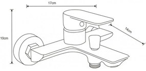 Mexen Alfa DQ40 vysoká umyvadlová a vanová baterie se sprchovou sadou, zlatá, 745713DQ40-50
