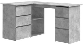 vidaXL Rohový psací stůl betonově šedý 145 x 100 x 76 cm dřevotříska
