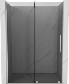 Mexen Velar, posuvné sprchové dveře do otvoru 150 cm, 8mm šedé sklo, broušená ocel, 871-150-000-41-97
