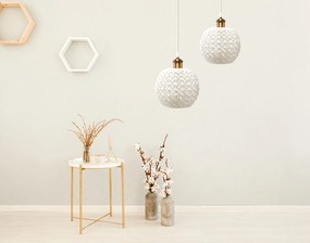 Toolight, keramická závěsná lampa 1xE27 APP1007-1CP, bílá, OSW-07535