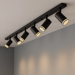 Bodové svítidlo Pipe Ring, 6x černé kovové stínítko, b