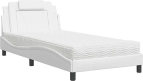 Postel Viana s matrací bílá 100 x 200 cm umělá kůže 3208776