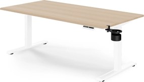 Elektrický stůl s nastavitelnou výškou ergonomický bílý/dub sonoma,1600x800 mm: ARIA