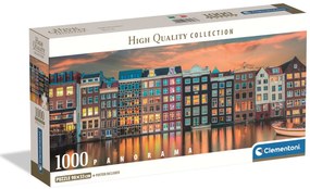 Clementoni - Puzzle 1000 Panorama Zářivý Amsterdam