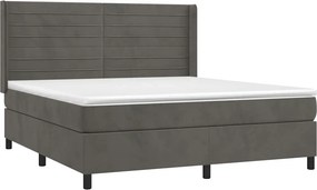 Box spring postel s matrací tmavě šedá 180x200 cm samet 3132754