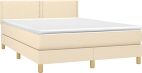 Box spring postel s matrací krémová 140x200 cm textil 3140542