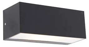 Chytré moderní nástěnné svítidlo černé IP65 včetně WiFi A60 - Houks