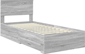Rám postele s čelo Šedý Sonoma 90 x 190 cm Kompozitní dřevo 3410954