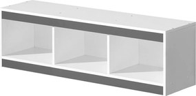 Casarredo - Komfort nábytek Závěsná police GULLIWER 10 bílá/šedá lesk