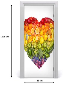 Fototapeta na dveře samolepící ovoce srdce 85x205 cm