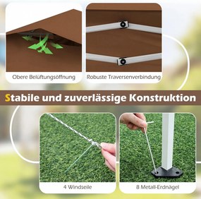 Costway Gazebo One Push Výškově nastavitelné s moskytiérou Dvojitá střešní taška
