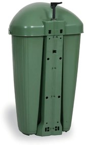 Venkovní odpadkový koš na sloupek DINOVA, 50 l, tmavě zelený