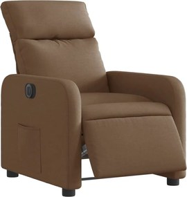 Elektrické polohovací křeslo hnědé textil 3206685