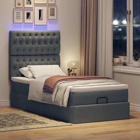 Osmanský rám postele s matrací tmavě šedá 90x190cm textil 3314052
