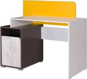 Falco Dětský psací stůl Bruce R8 bílá/grafit/enigma/žlutá