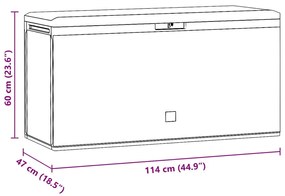 vidaXL Marketos Zahradní úložný box antracitový 114 x 47 x 60 cm