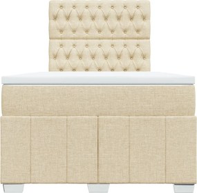 Box spring postel s matrací krémová 120x190 cm textil 3293919