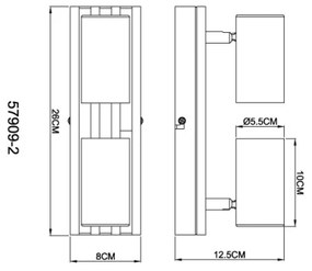 Globo 57909-2 - Bodové svítidlo KAYDEN 2xGU10/25W/230V černá