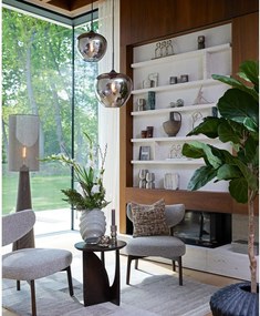 Hnědá stojací lampa s textilním stínidlem (výška 180 cm) Micky – Light &amp; Living