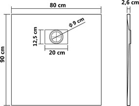 vidaXL Sprchová vanička SMC 90 x 80 cm [144769] Barva: Bílá