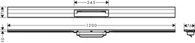 Hansgrohe RainDrain Flex, vrchní sada sprchového žlabu 1200, zkracovatelný, pro instalaci ke zdi, černá matná, HAN-56054670